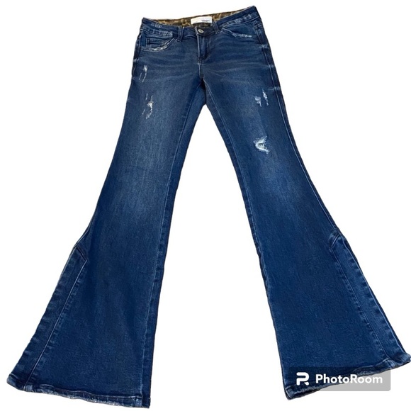 VERVET BY FLYING MONKEY | Jeans | Vervet By Flying Monkey Leopard Print Slit Cut Bootcut Flare ...